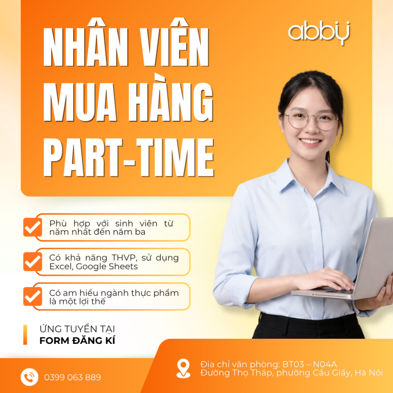 [HN] Abby Tuyển Nhân viên Mua hàng Part-time - Tuyển Dụng Abby